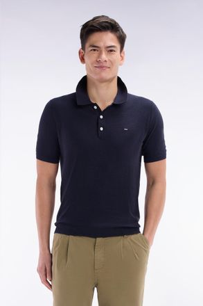 Eden Park Pull Manches Courtes &Agrave; Col Polo Marine Coupe Droite