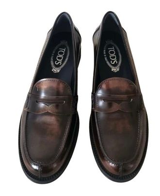 Tod's Brown Mocassino Penny Loafers Size 39.5