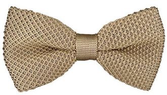 TigerTie qualité N ud papillon tricotée en beige unicolor + boîte - N ud papillon 30 cm bis 55 cm réglable