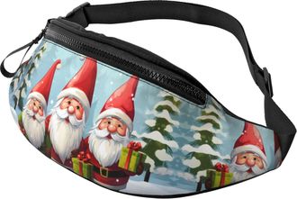 Generic Multifunktionale Schultertaschen Weihnachtswichtel-Druck Handytasche Tasche Schultertaschen Waist Fanny Pack F&uuml;r Radfahren Joggen Laufen 14X35Cm