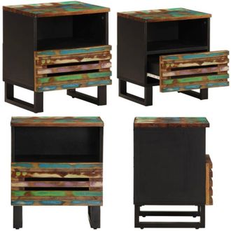vidaXL Nachttisch 40x34x46 cm Altholz Massiv - Holz Nachttisch - Altholz Tisch - Vintage Nachttisch - Wohnzimmer M&ouml;bel - Schlafzimmerschreibtisch - Home &