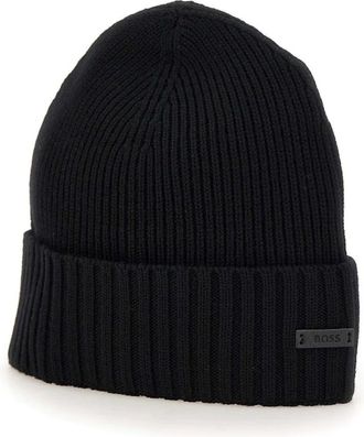 HUGO BOSS Homme, Accessoires, Noir, Taille: ONE Size Fati Wool Cap