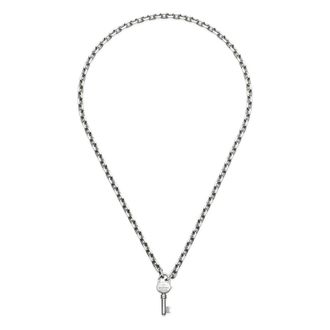 Gucci Markenhalskette aus Sterlingsilber mit Schl&uuml;sselmotiv und Markendetail_50cm - - Accessories - Damen - Grau - ONE SIZE