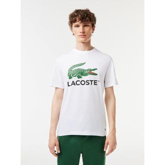 Lacoste T-Shirt TH1285 Wei&szlig; Regular Fit