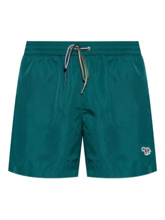 Paul Smith short de bain &agrave; motif z&eacute;br&eacute; - Vert