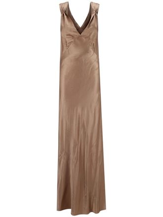 Saint Laurent Abendkleid aus Satin - Nude