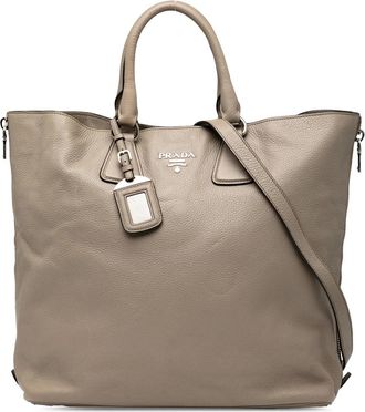 Prada Hobo Bags - Vitello Daino Side Zip Convertible Tote - Gr. unisize - in Braun - f&uuml;r Damen
