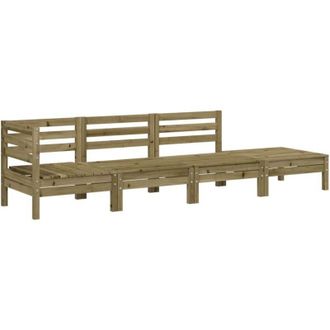 vidaXL Canap&eacute; de jardin 4 places bois de pin impr&eacute;gn&eacute; vidaXL