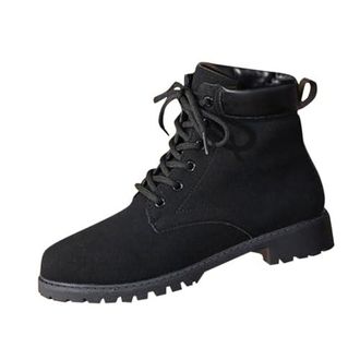 Generic Bottes &agrave; lacets pour femme - Talon bas - &Eacute;l&eacute;gantes - Couleur unie - Polyvalentes - Antid&eacute;rapantes - Classiques - D&eacute;contract&eacute;es - Confortables - Pour l
