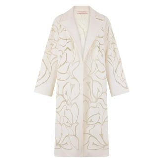 Valentino Garavani Wollmantel mit Aussparungen - - Coats - Damen - Wei&szlig; - L