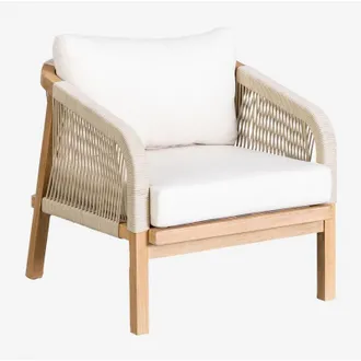 Sklum Sklum - 2er-Pack Gartenst&uuml;hle aus Dubai-Akazienholz Gardenia Wei&szlig; Rustikales Akazienbraun