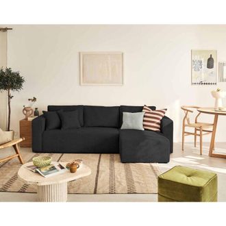 Best Mobilier Bestmobilier - Topaze - canapé dangle réversible - 4 places - convertible avec coffre - en velours texturé