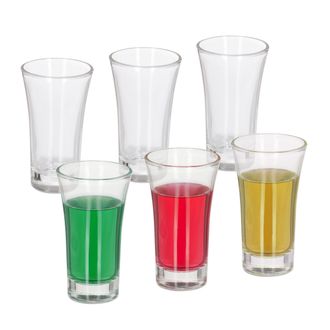 Relaxdays Schnapsgläser 6er Set, hohe Shotgläser mit dickem Boden, je 6 cl, spülmaschinenfest, Likörgläser, transparent