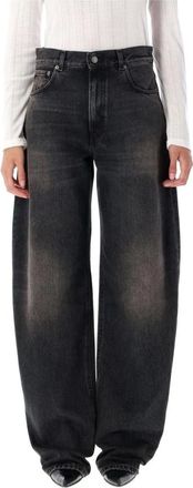 Haikure Femme, Jeans, Noir, Taille: W26 Pantalon en jean d&eacute;lav&eacute; &agrave; jambes larges