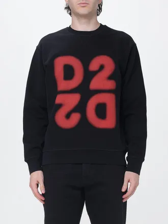 Dsquared2 Sweat-shirt &agrave; col rond en coton avec logo imprim&eacute; et &eacute;paules tombantes