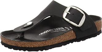 Birkenstock Giza Big Buckle Tongs pour femme, Noir, 36 EU Schmal