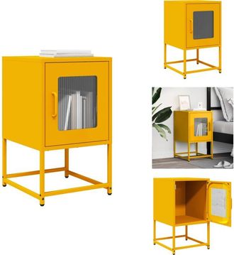 vidaXL Nachttisch Senfgelb 36x39x60,5 cm Kaltgewalzter Stahl - Nachttisch - Nachttischschr&auml;nke - Nachtschrank - Bettschrank