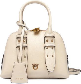 Pinko Handtasche Bowling Bag Zip Mini AI 25-26 PLTT 105333 A0QO Écru