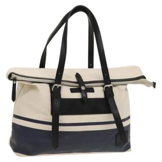Burberry Pre-owned Toile sacs-main - Femme - Pre-owned - Blanc - Taille: ONE Size