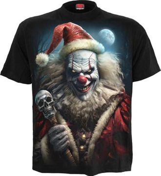 Spiral Santa Clown - T-Shirt Homme T-Shirt Manches Courtes Noir XL 100% Coton Regular/Coupe Standard