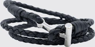 Tom Ford Bracelet multi-rangs en cuir de veau tress&eacute; avec logo