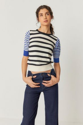 SKFK Damen vegan Top Muike Mehrfarbig Schwarz/Wei&Atilde;Y