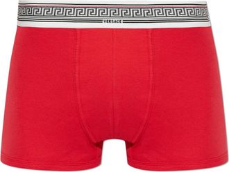 Versace Homme, Sous-v&ecirc;tements, Rouge, Taille: S Cale&ccedil;ons Boxers en Jersey de Coton C&ocirc;tel&eacute;