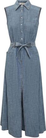 Semicouture Femme, Robes, Bleu, Taille: 36 FR Robe chemise midi