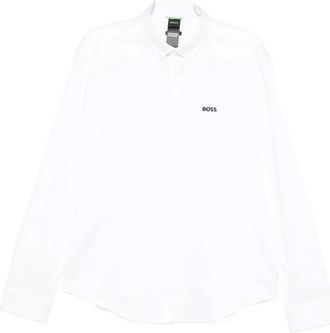 HUGO BOSS Homme, Chemises, Blanc, Taille: M Chemise &agrave; manches longues et fermeture boutonn&eacute;e