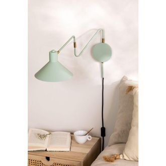 Sklum Sklum - Applique murale Lizz - Fer c&eacute;ladon - Style industriel - Dimensions 34cm x 69cm x 66,5cm - Pour &eacute;clairage direct et indirect