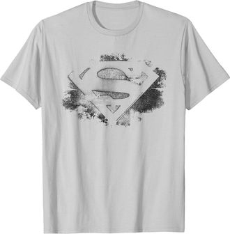 Superman Logo, verblasst, schwarz-wei&szlig; T-Shirt