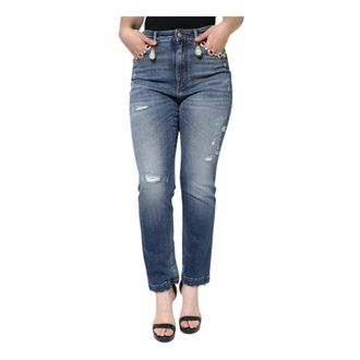 Dolce & Gabbana Femme, Jeans, Bleu, Taille: 42 FR Jean Skinny Taille Haute Bleu Fonc&eacute;