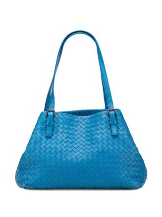 Bottega Veneta sac porté épaule Cesta médium en cuir Nappa Intrecciato (2012-2025) - Bleu