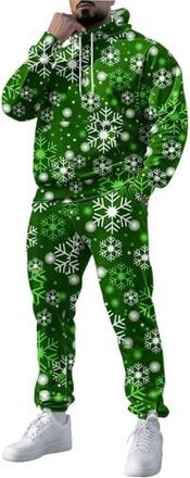 Generic Survêtement de Noël pour homme avec sweat à capuche et pantalon de jogging - Ensemble de survêtement dhiver chaud - Imprimé 3D - Survêtement de Noël p