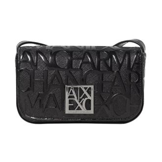 A|X Armani Exchange Femme, Sacs, Noir, Taille: ONE Size Sac Bandoulière Noir Gaufré