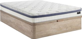 Vente-Unique Set 160 x 200 cm rete baule Naturale chiaro + materasso ibrido molle insacchettate 7 Zone Memory Foam e Lattice ep.25 cm - MALAO de Palacio