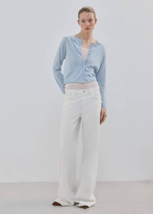 Mango Gerader Feinstrick-Cardigan himmelblau - Damen - XXS - MANGO