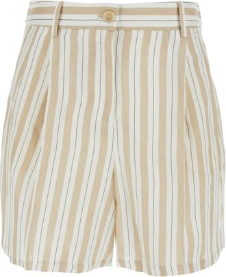 Semicouture Femme, Shorts, Beige, Taille: 38 FR Linen Striped Shorts