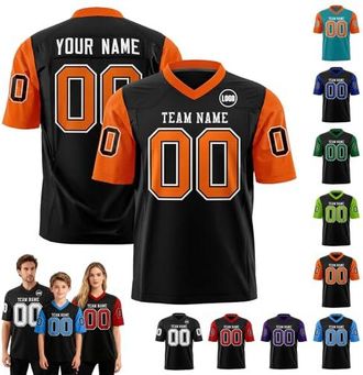 Generic Maillot de Rugby Personnalisable - Customisation int&eacute;grale (Logo, Nom, Num&eacute;ro) pour Hommes, Femmes, Enfants - Haut de Sport (Orange)