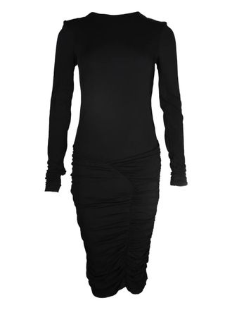 BA&SH robe mi-longue &agrave; design fronc&eacute; - Noir
