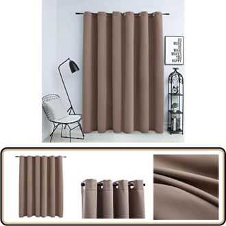 vidaXL Verdunkelungsvorhang mit Metall&ouml;sen Taupe 290 x 245 cm - Verdunklungsvorhang - Polyester Vorhang - Wohnraum Vorhang - Schlafzimmer Vorhang - Tapete