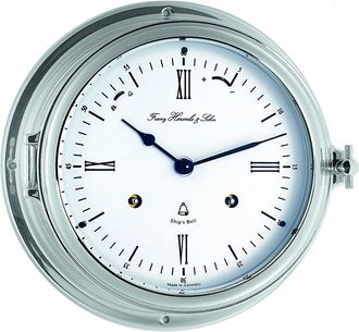 Hermle 35066-000132 Schiffsuhr, vernickelt, Silber, 18cm x 18cm x 10 cm