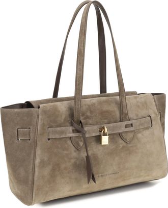 Brunello Cucinelli Suede Shoulder Bag - Beige