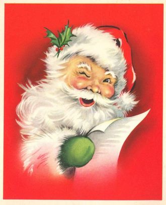 Fabulous Poster Plakat Weihnachtsmann Blinzeln Vintage Retro Santa 50er Jahre Weihnachten