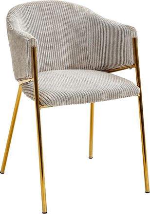 Ambia Home Armlehnstuhl, Hellgrau, Metall, Textil, Rundrohr, 53x78x61 cm, Stoffauswahl, Typenauswahl, inklusive Armlehnen, Esszimmer, St&uuml;hle, Esszimmerst&uuml;hle, Ar