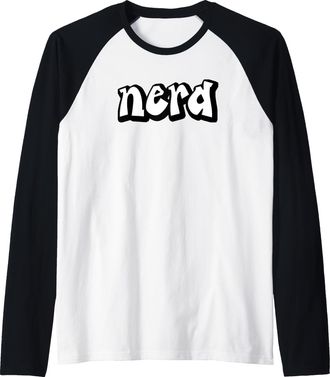 BDAZ Nerd Graffiti Schwarz Wei&szlig; Schriftzug Lustig Raglan