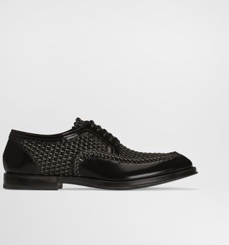 Dolce & Gabbana Derbyschuhe Mit Flechtmuster - Mann Schn&uuml;rschuhe Schwarz 41