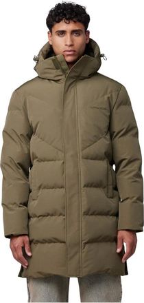 Off the Pitch Homme, Manteaux, Vert, Taille: S Ripstop Longline Puffer Jack