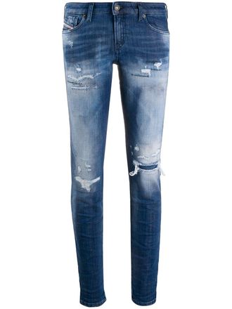 Diesel jean skinny Gracey &agrave; taille basse - Bleu
