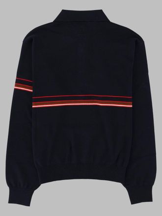 Versace Logo-Striped Cotton Polo Shirt - Black